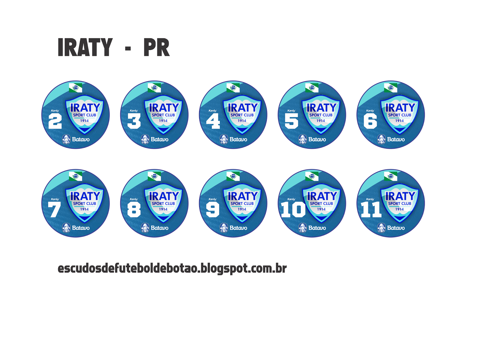 ESCUDOS DE FUTEBOL DE BOTÃO: Agora o time do IRATY.