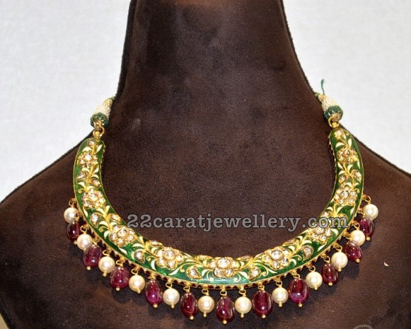 Meena Work Choker - Gitanjali Jewellers - Jewellery Designs