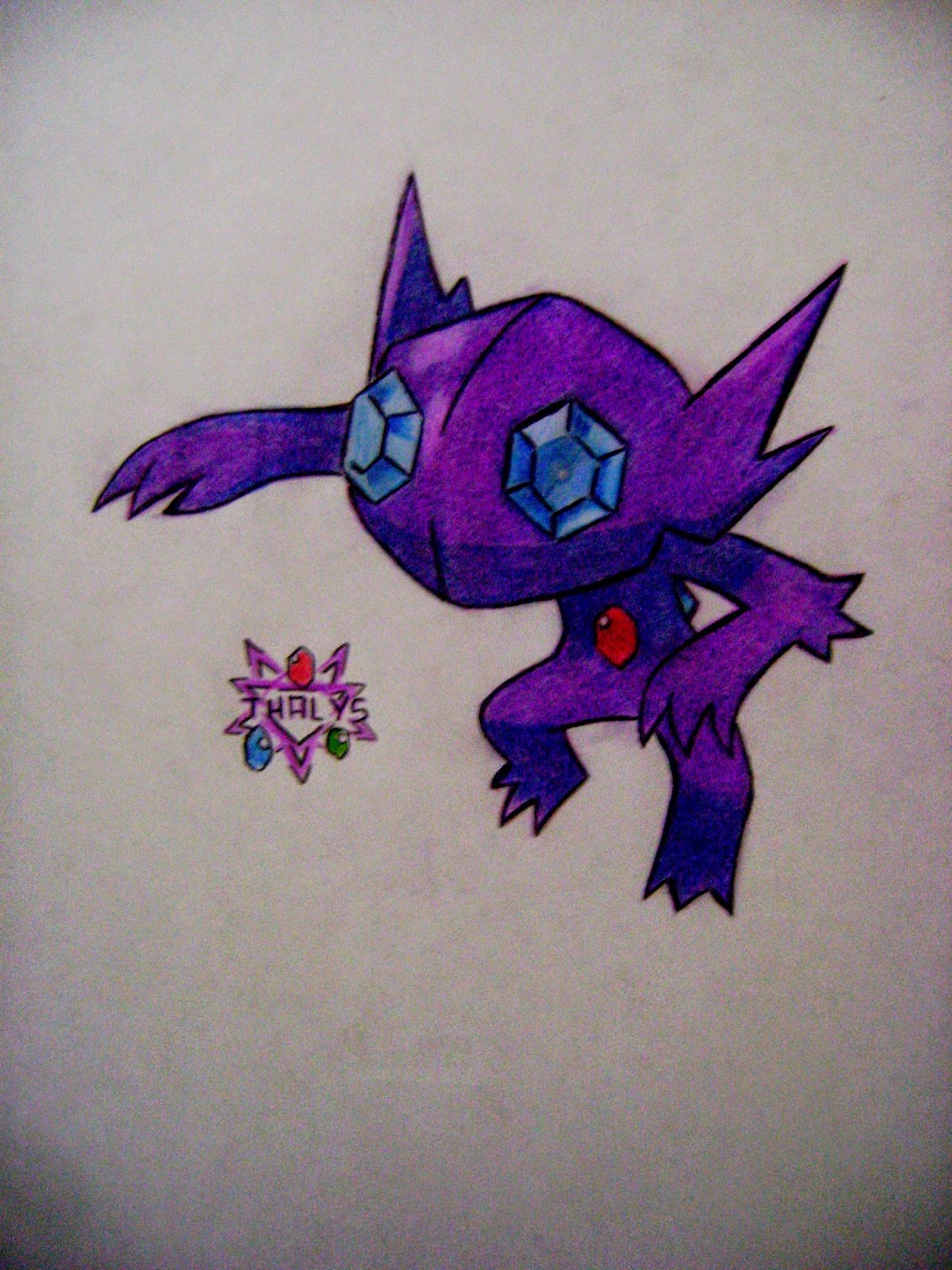 Tutorial de Desenho Sableye + Mega Sableye