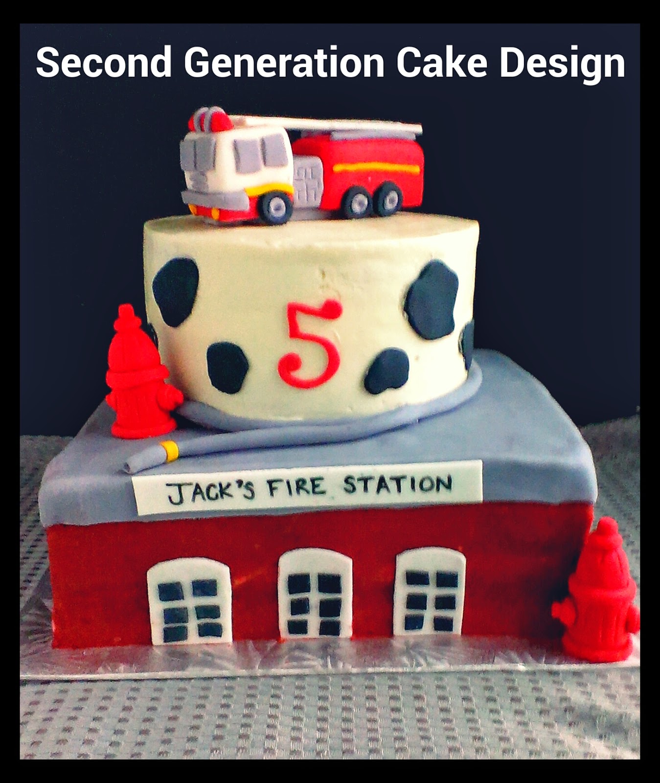 Second Generation Cake Design: Fire Station Birthday Cake
