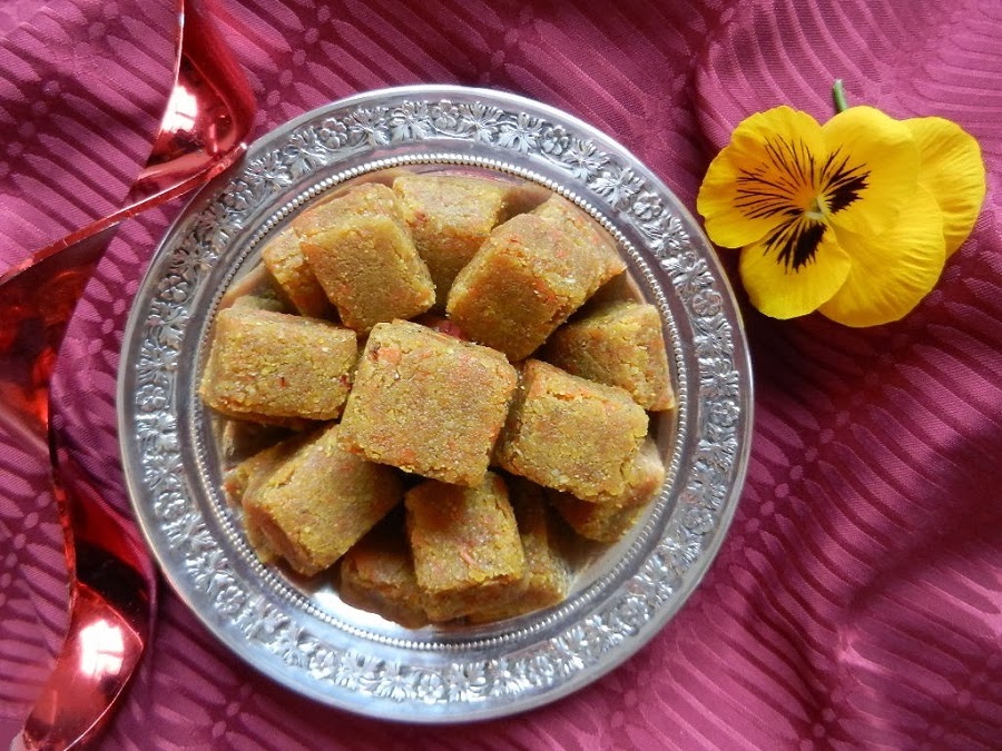 Sizzling Indian Recipes.....: Carrot-Coconut-Sesame Burfi flavored with ...