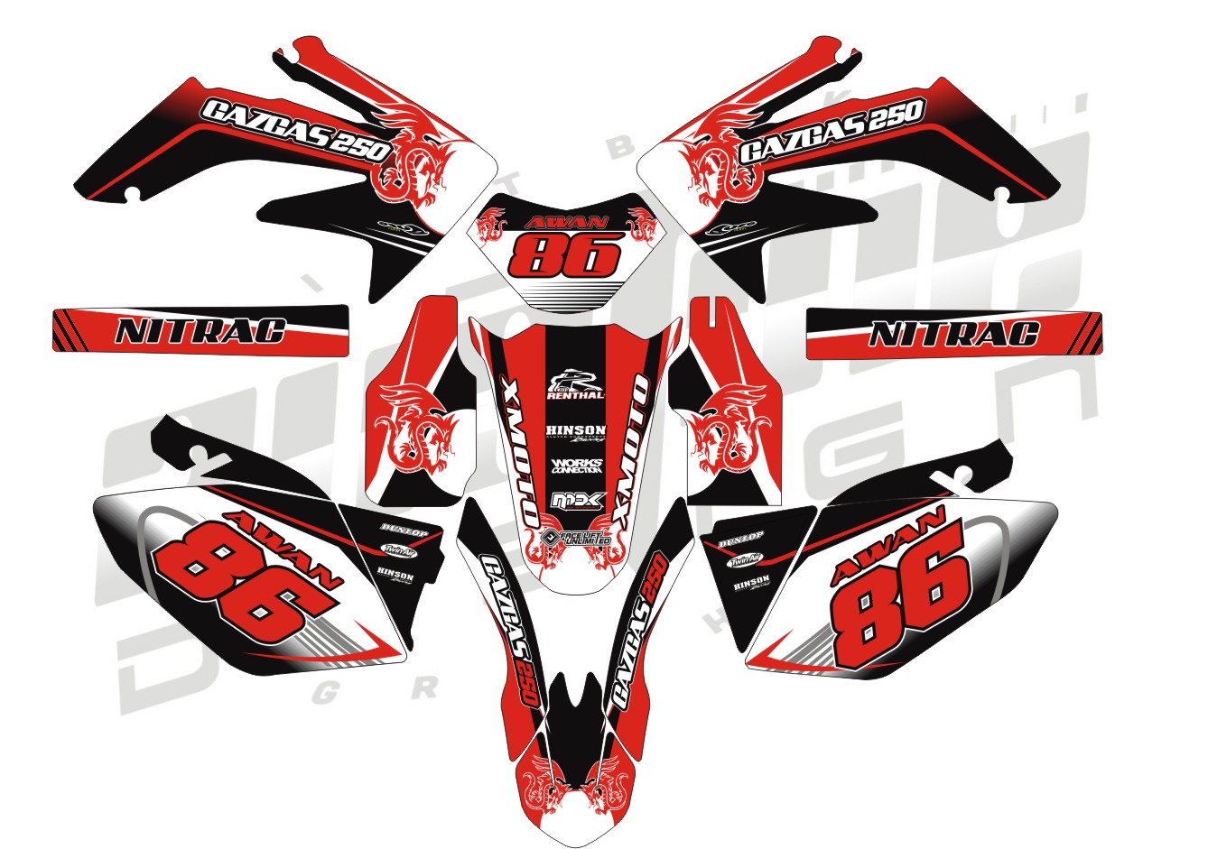 Decal trail Viar Cross 250 SE - DECALS MOTOCROSS CUSTOM GRAPHICS