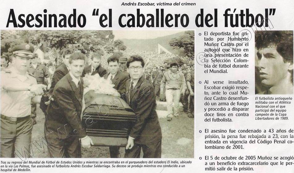 www.labarradelrey.com - Homenaje Andrés Escobar: EL FUNERAL