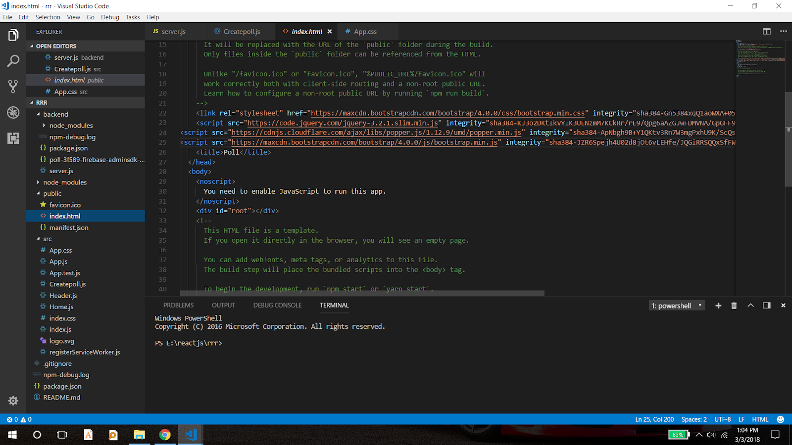 Reactjs Basic 6 - Bootstrap එක Add කිරීම
