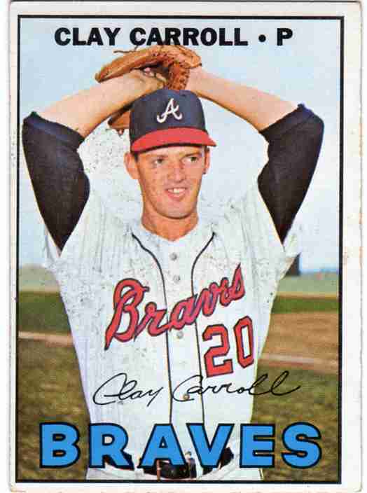 Cardboard Junkie: Transmogrified into being: 1967 Topps Clay Carroll