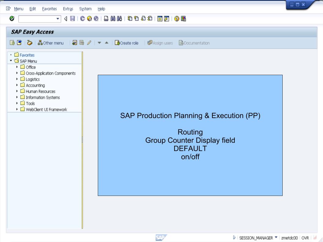 青蛙SAP分享 Froggy's SAP sharing: PP Routing clear default values in CA03