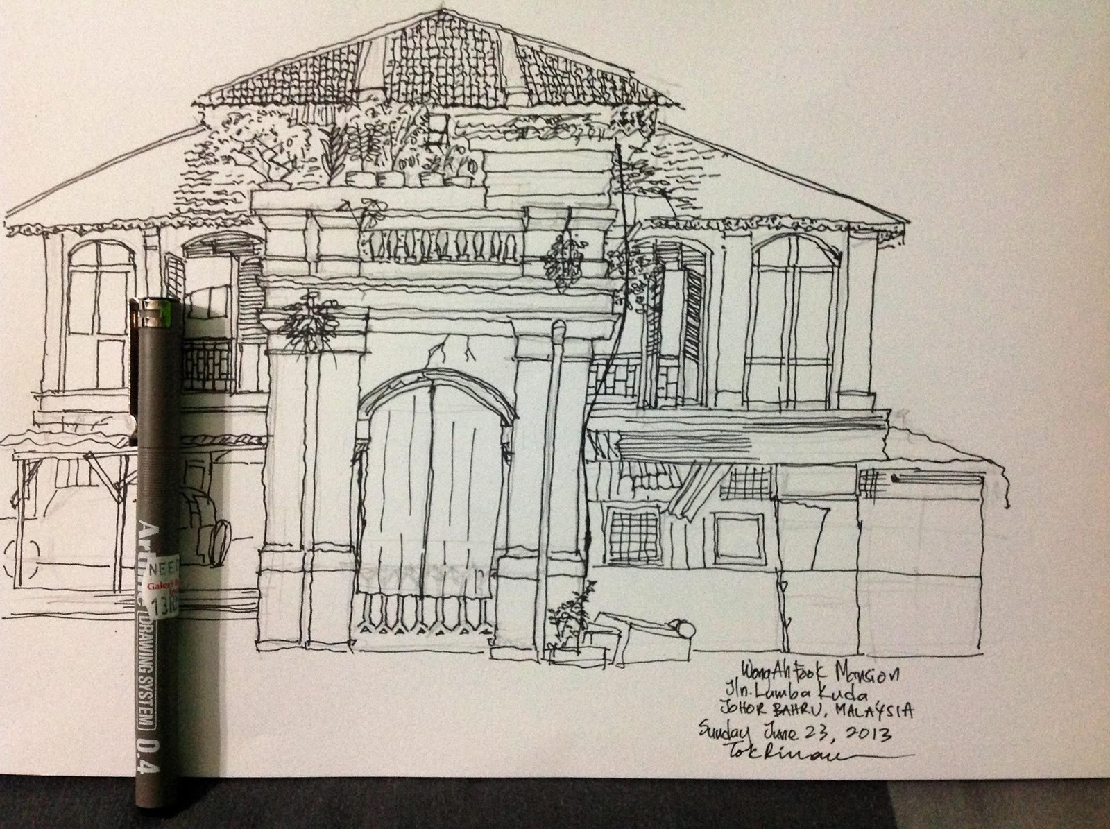 BUKIT BUKAU SEPANJANG JALAN: WONG AH FOOK MANSION - Urban Sketchers Johor