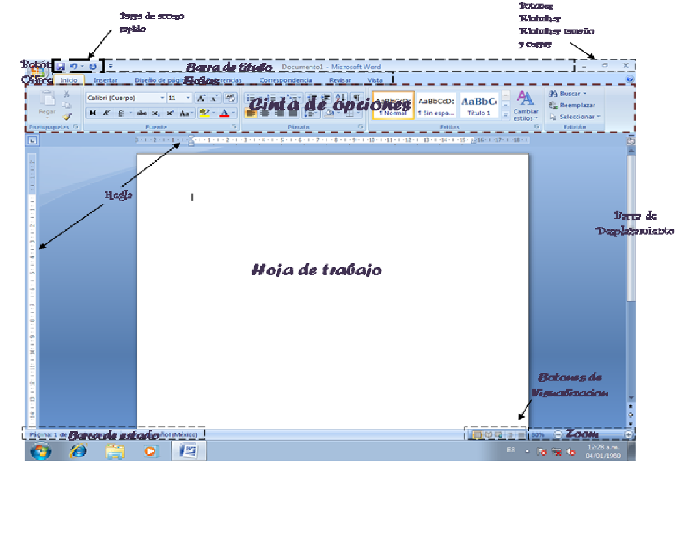 interfaz de wOrd 2007