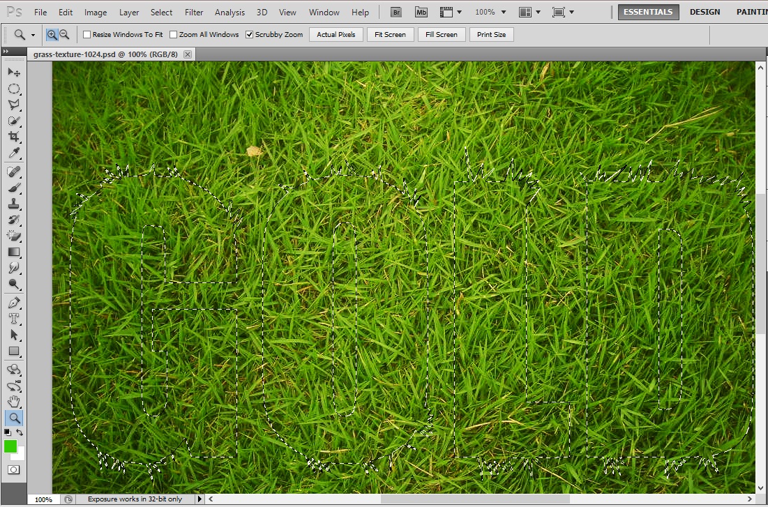Online Classes for Photoshop: Grass Text Effect