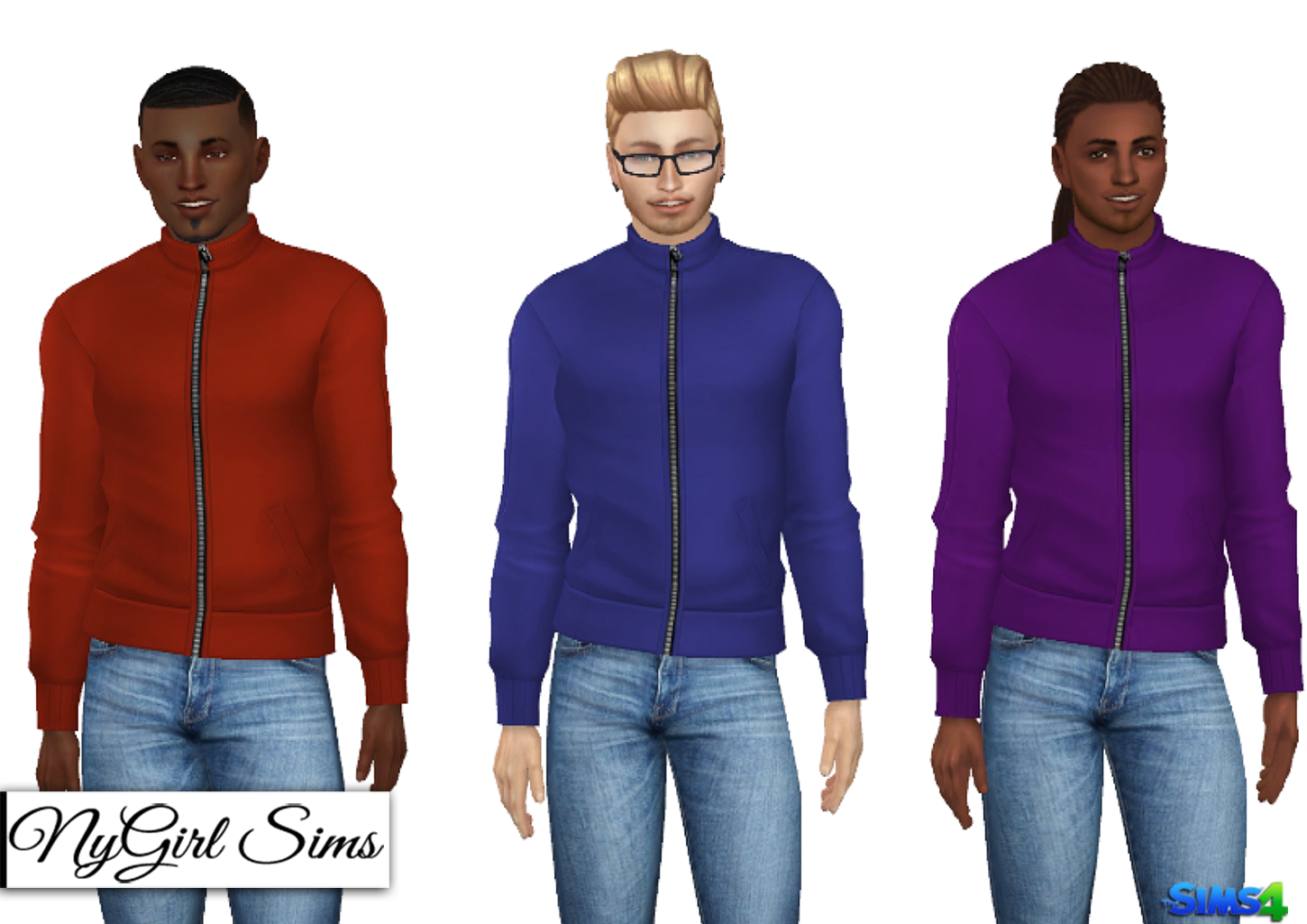 NyGirl Sims 4: High Neck Zip Up Jacket