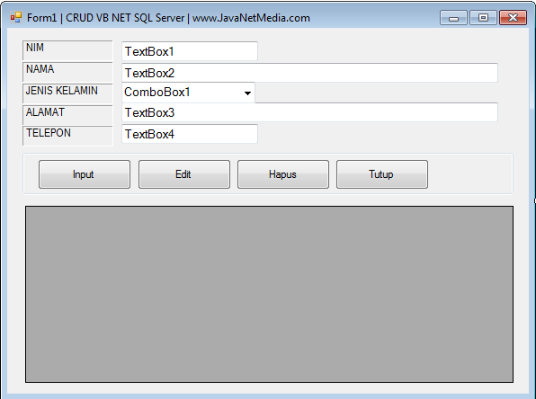 Membuat CRUD VB .Net Database SQL Server | ilmu informasi Membuat CRUD VB .Net Database SQL Server | ilmu informasi
