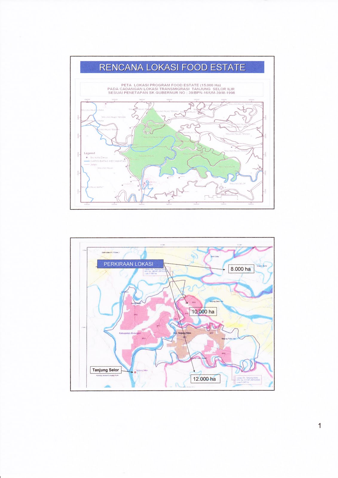 FOOD ESTATE DELTA KAYAN KABUPATEN BULUNGAN- KALIMANTAN TIMUR: PETA-PETA ...