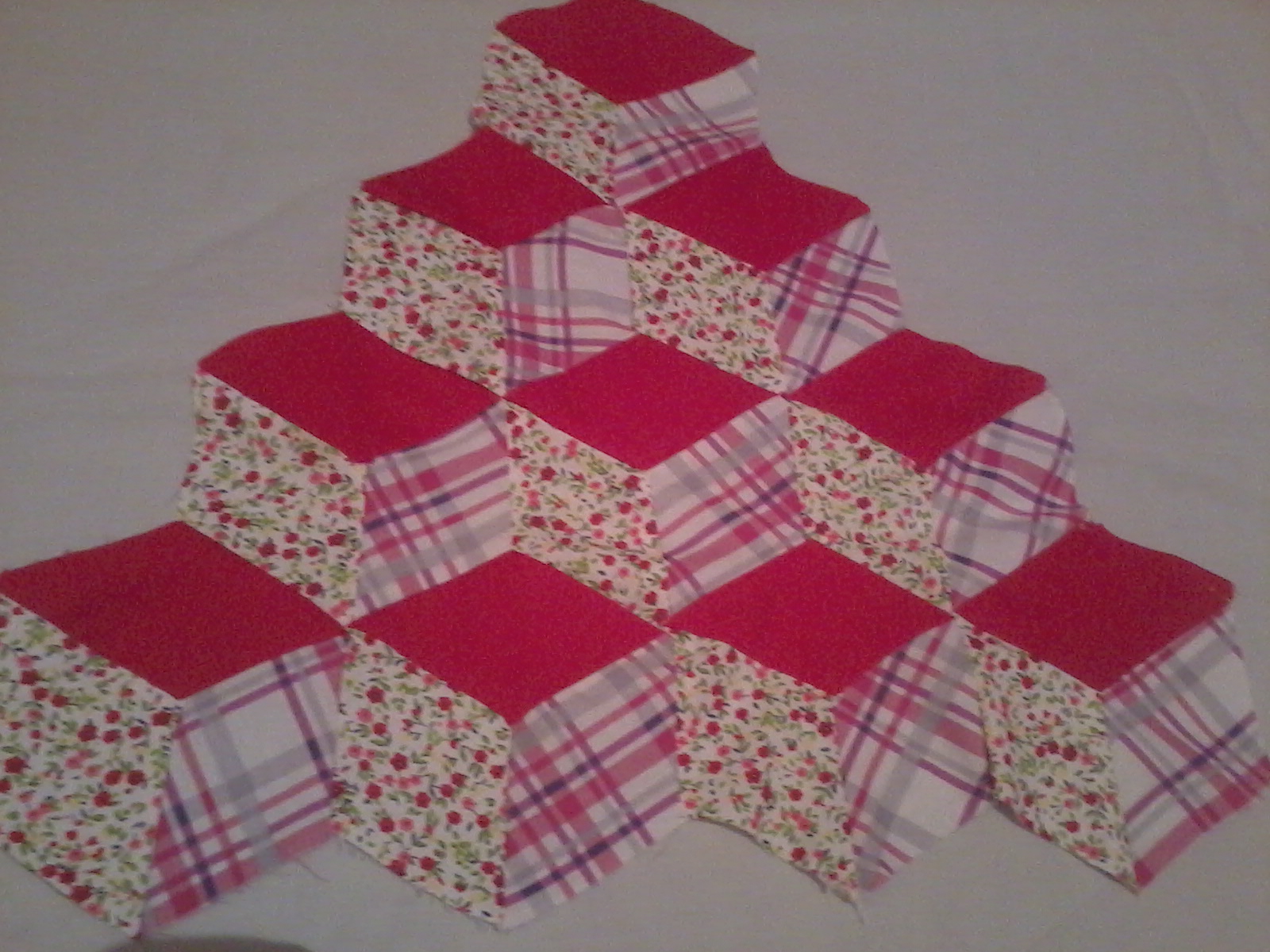 Arte e Vida: Blocos de cubo 3D patchwork (Desafio do Mês 1ª e 2ª parte)