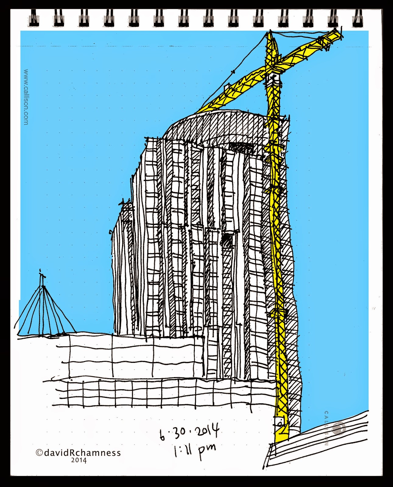 Urban Sketchers Seattle: Construction Sketches (Pre-today's Sketch Crawl)