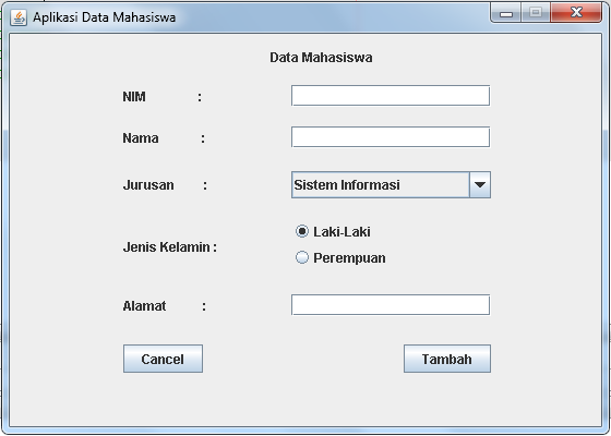 Contoh Program Aplikasi Data Mahasiswa dan Absensi Pada Java - Segala ...