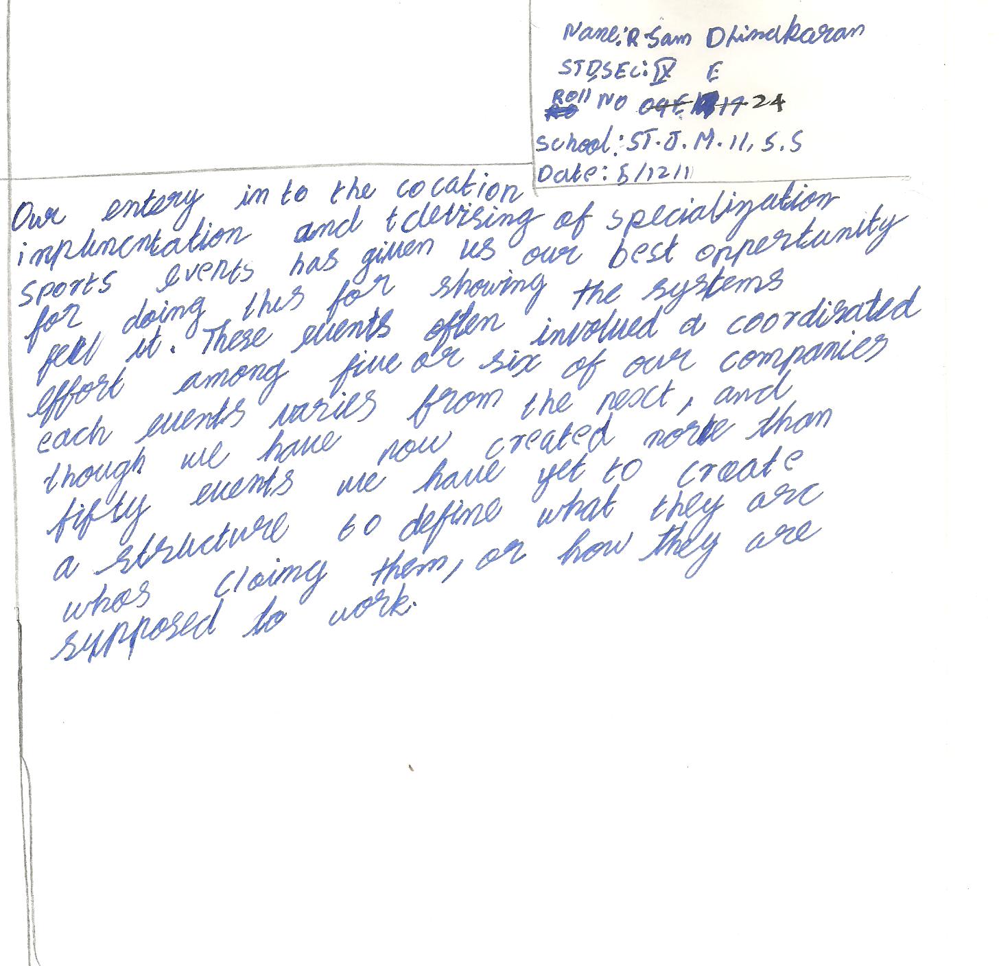 Fluent Handwriting: Handwriting Samples