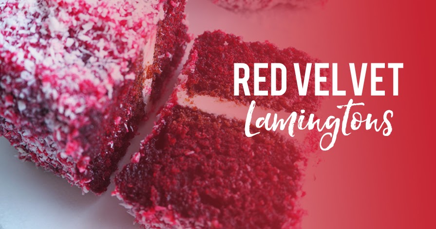 Red Velvet Lamingtons Inspired by Zumbo | Life Behind The Purple Door