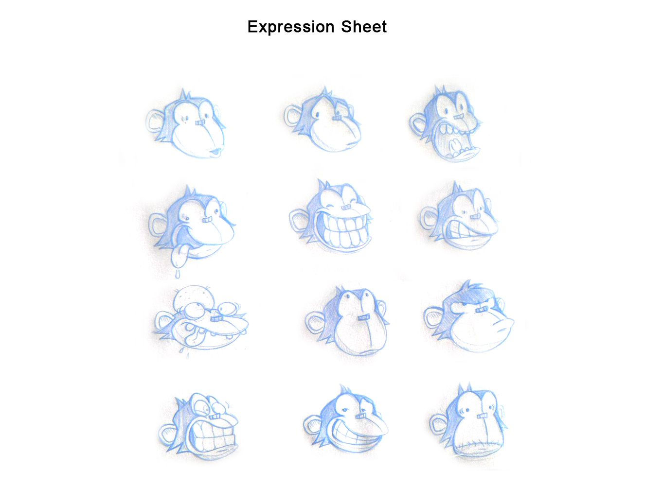 Alonso Vega-Peña 3D Animator.: Character Design & Expression Sheet.