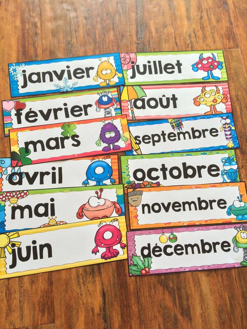 French Buzz - ressources en français: Étiquettes pour le calendrier ...