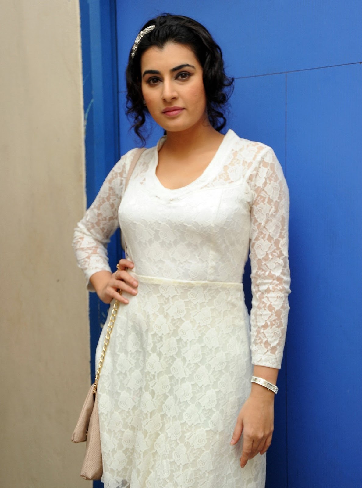 Archana Shastri Hot Photos In White Short Frock At Audio Launch Event ...