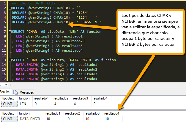 LEN vs DATALENGTH ~ SQL SERVER