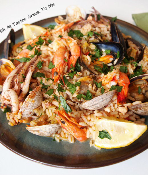 It All Tastes Greek To Me: Seafood Paella