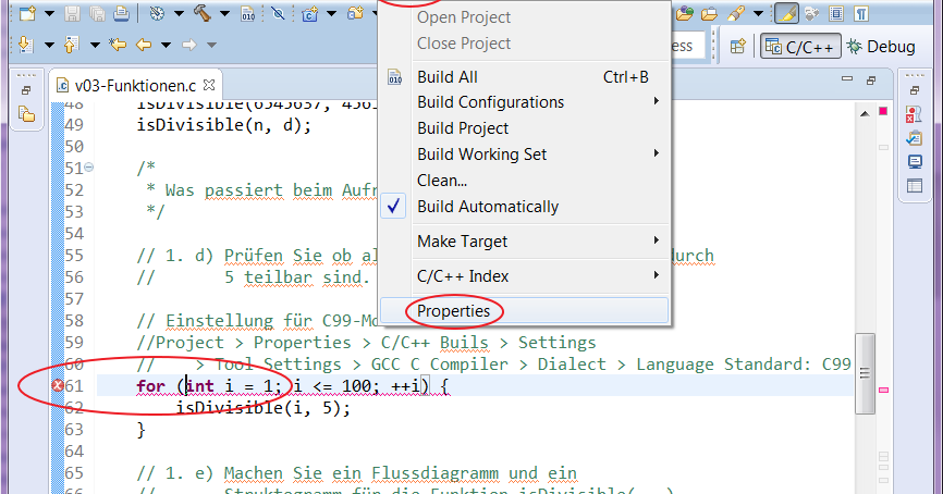 bigdev.de: Eclipse C/C++: for loop initial declarations are only ...