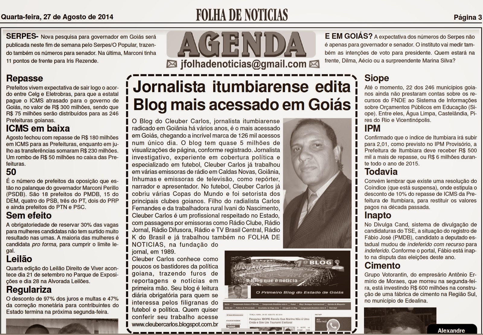 BLOG DO CLEUBER CARLOS: Blog do Cleuber Carlos é Destaque no Jornal ... BLOG DO CLEUBER CARLOS: Blog do Cleuber Carlos é Destaque no Jornal ...