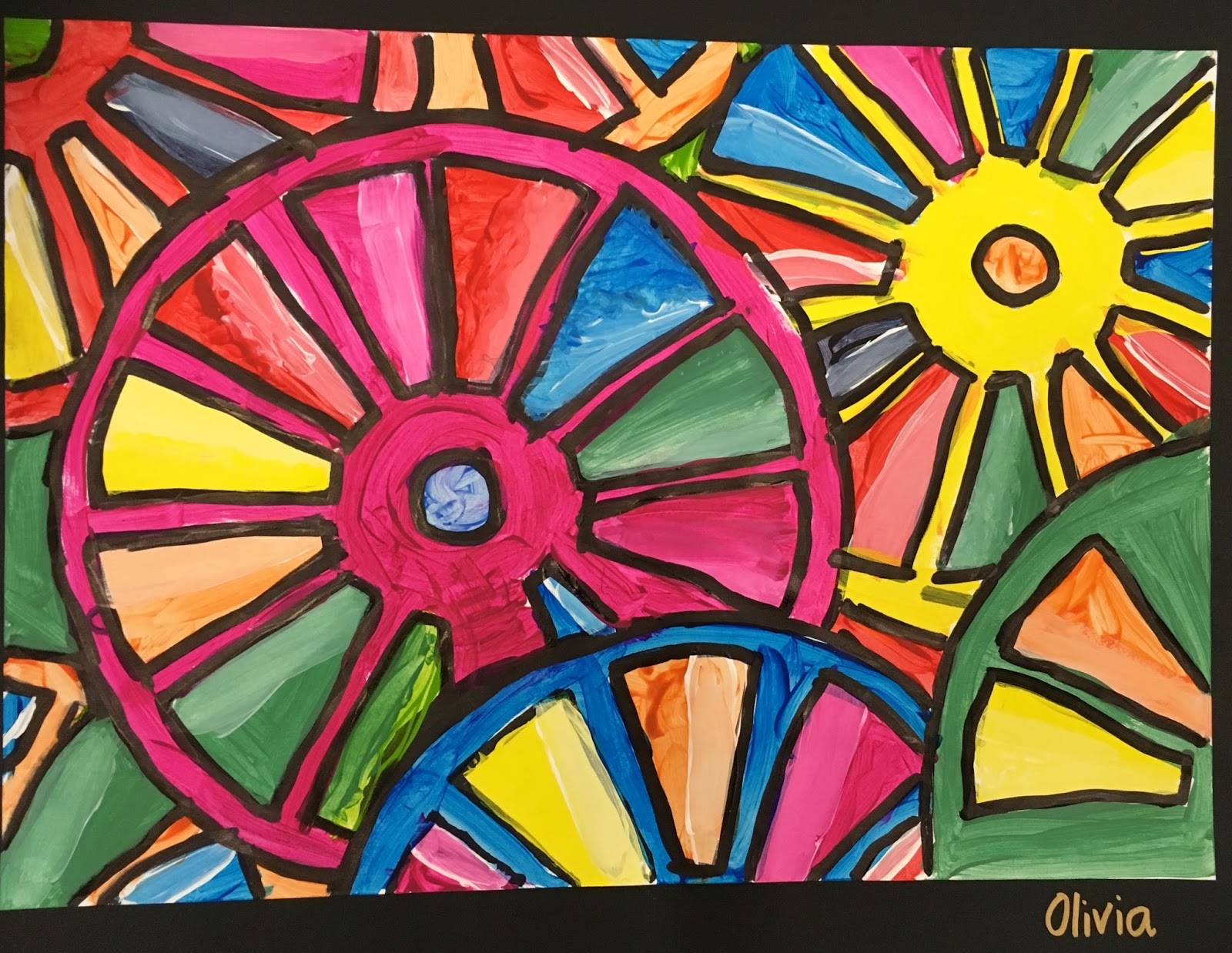 Art with Mrs Baker: Wheels of Change painting