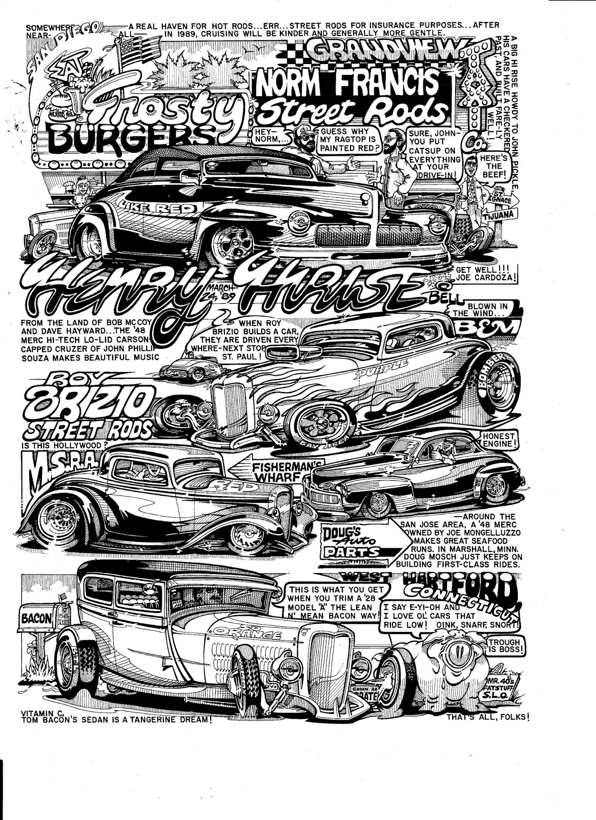 The art of Dave Bell. Auto cartoonist extraordinaire