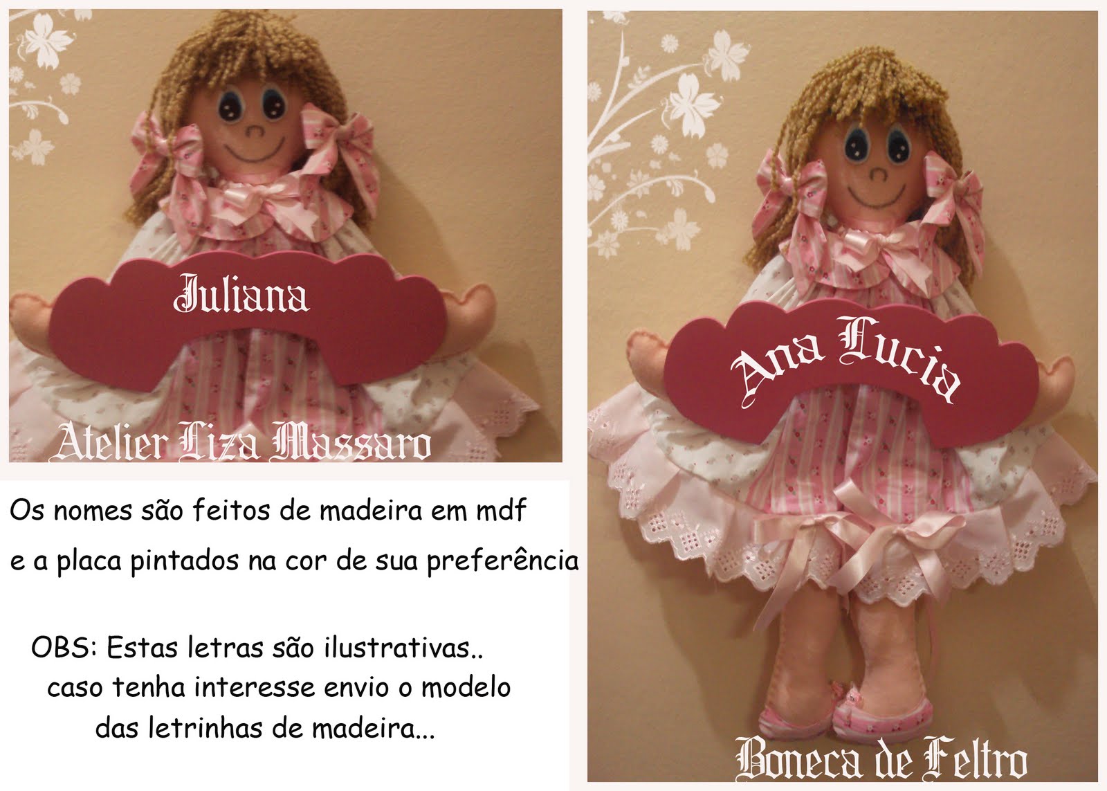 ATELIER LIZA MASSARO: Boneca Para Enfeite de Porta