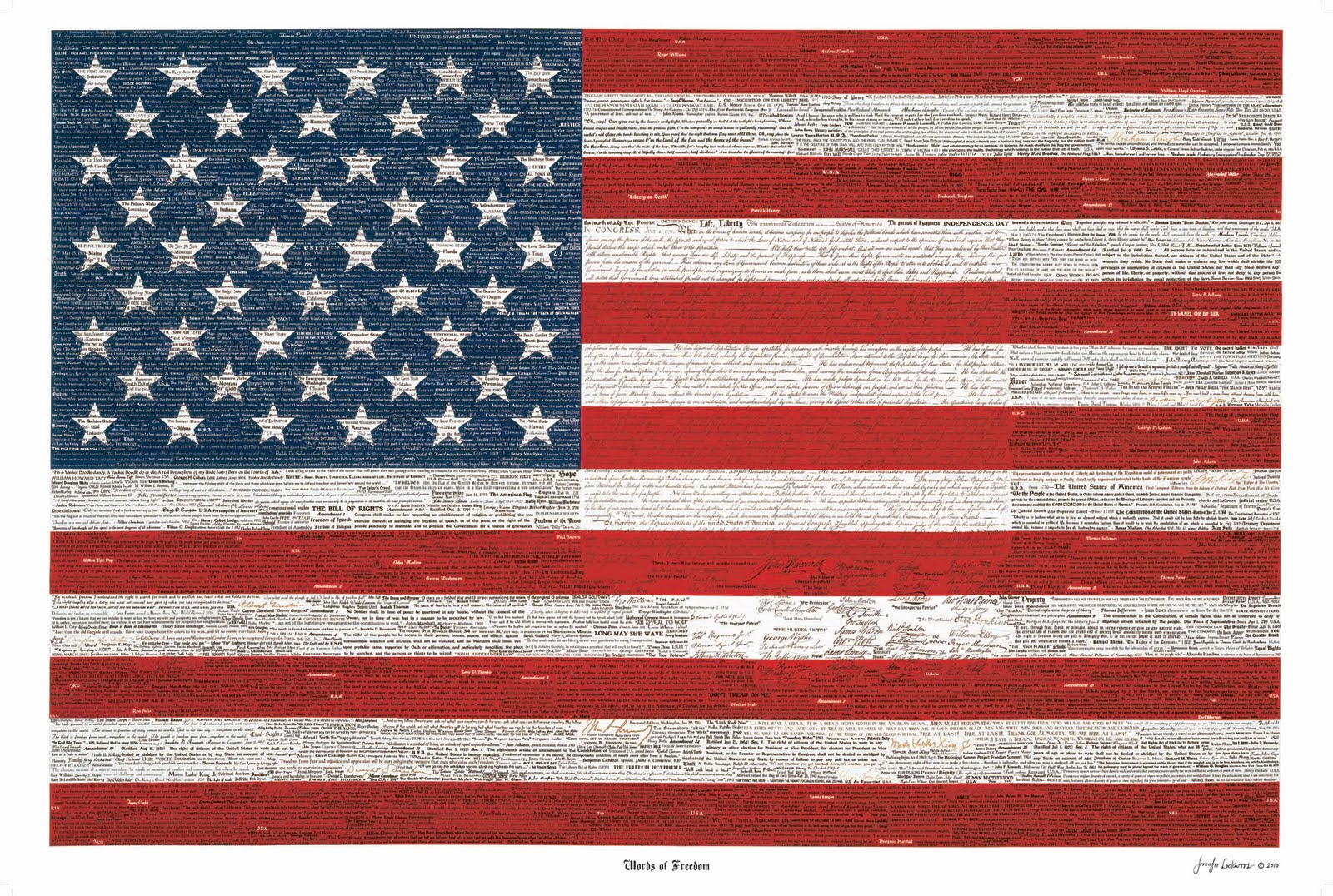 Artistic Articles Korp: Words of Freedom - US Flag