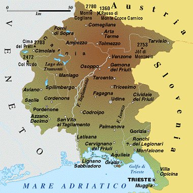 Friuli Venezia Giulia Map Political Regions | Italy Map Geographic ...