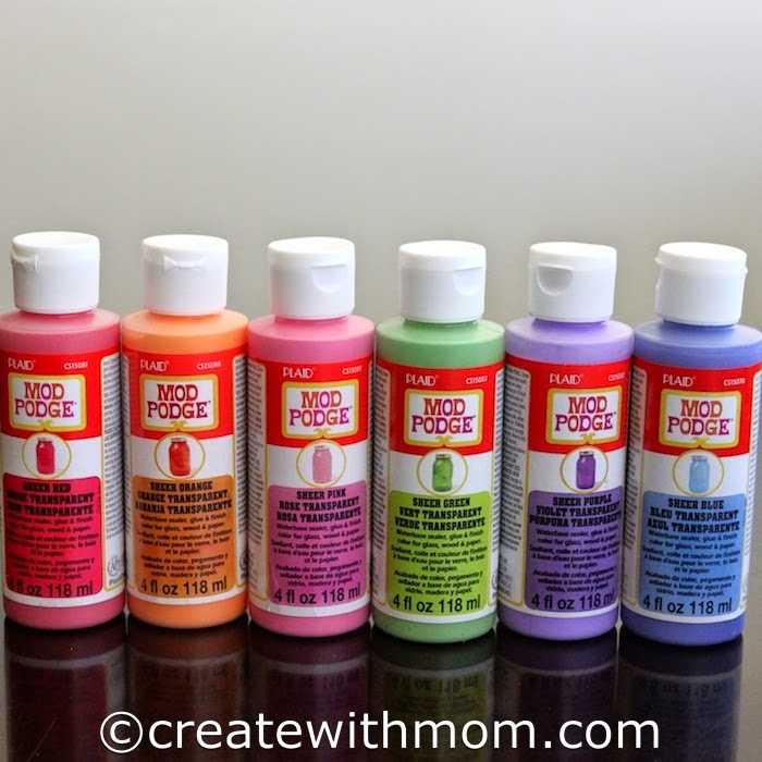 Create With Mom: Marbling with Mod Podge Sheer Colours