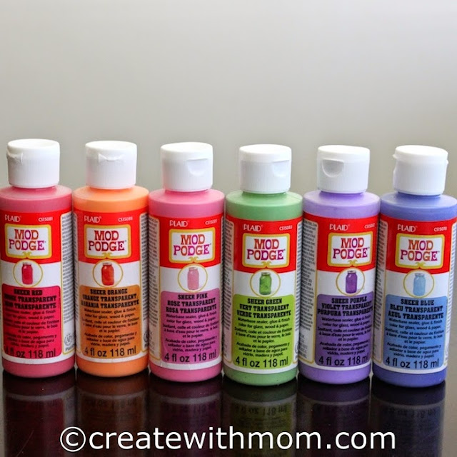 Create With Mom: Marbling with Mod Podge Sheer Colours