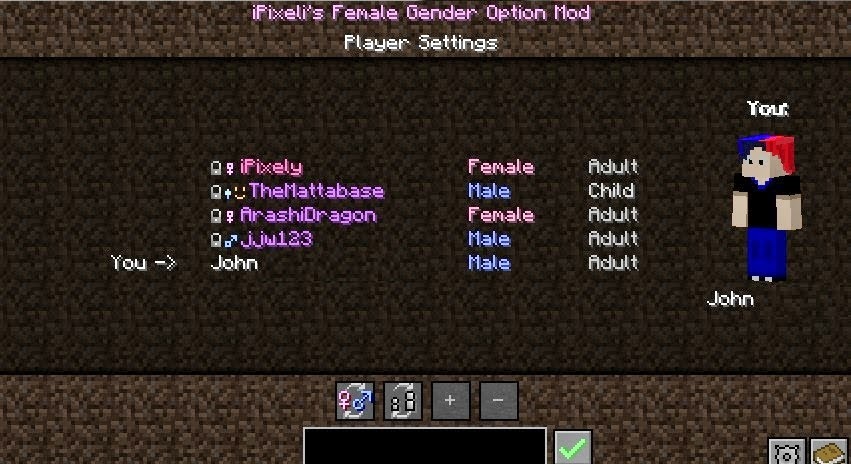 Female Gender Mod - Mi Mundo Minecraft