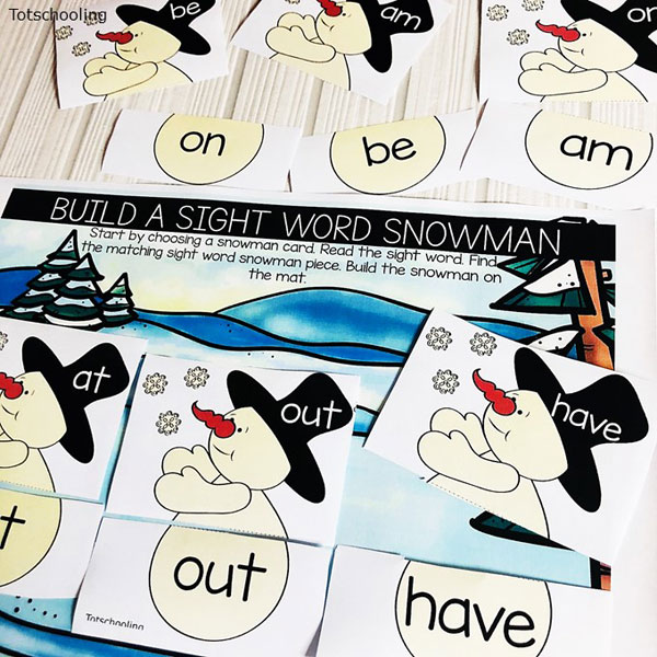 Editable Snowman Sight Word Mats | Totschooling - Toddler, Preschool ...