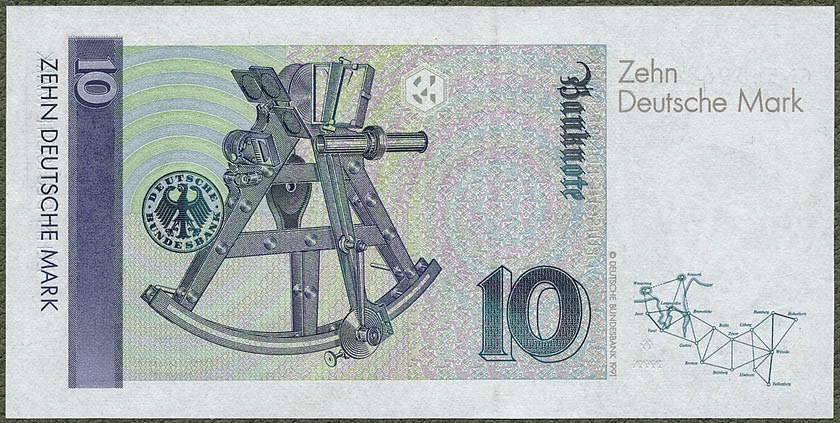 Germany 10 Deutsche Mark banknote of 1999 Carl Friedrich Gauss|World ...