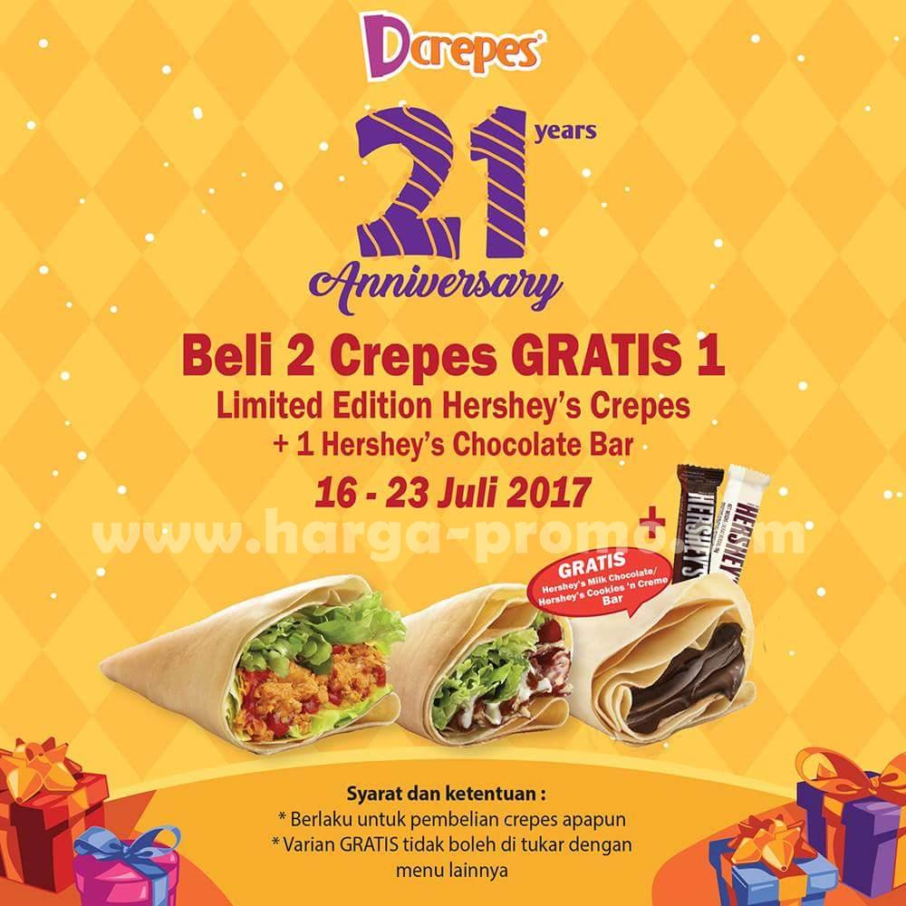 Promo DCREPES Terbaru Special Ulang Tahun D'Crepes ke-21.