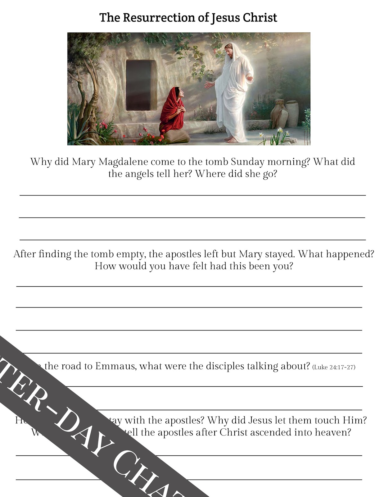 Latter-day Chatter: Primary 7, Lesson 33: The Resurrection of Jesus Christ
