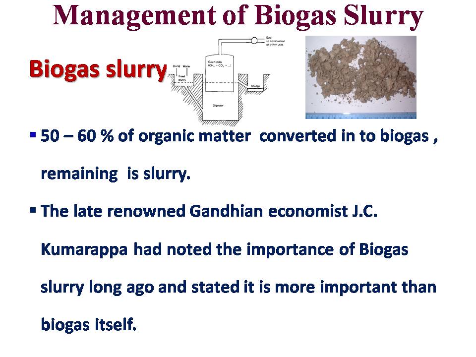 Energy Blog: Management of Biogas Slurry PPT by Prof. Satyawati Sharma