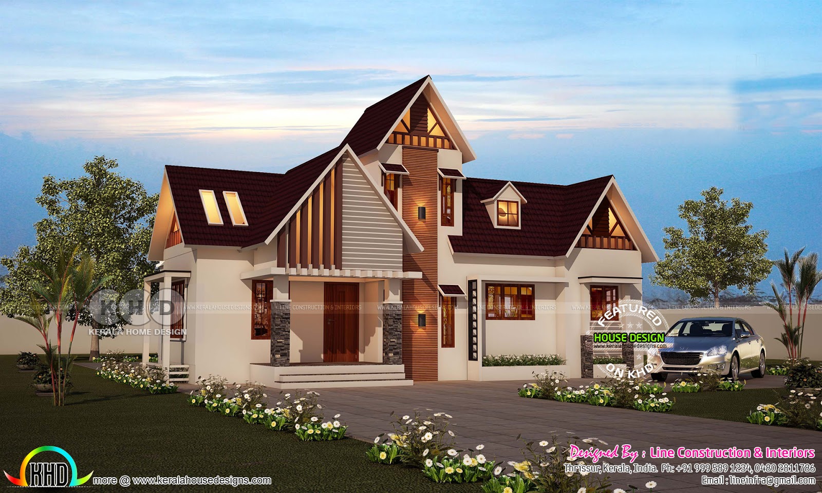 2561 square feet 4 bedroom western model house plan - Kerala Home ...