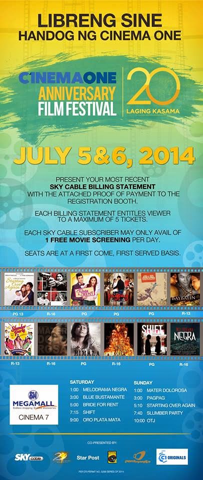 Manila Shopper: Cinema One Film Festival: Libreng Sine at SM Cinemas ...