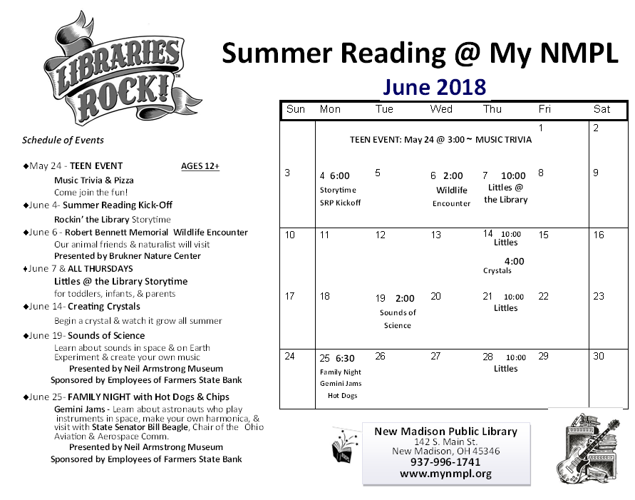 DarkeJournal.com: New Madison Public Library Summer Reading Program