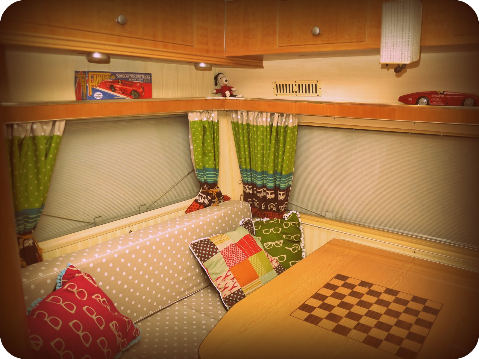 Meet Betty, our caravan, a 1970 Tabbert: Fabric Fabric Fabric!!