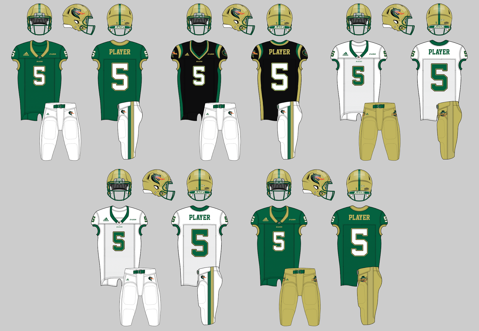 UAB Football Uniform Tracker: Yearly Uniform History