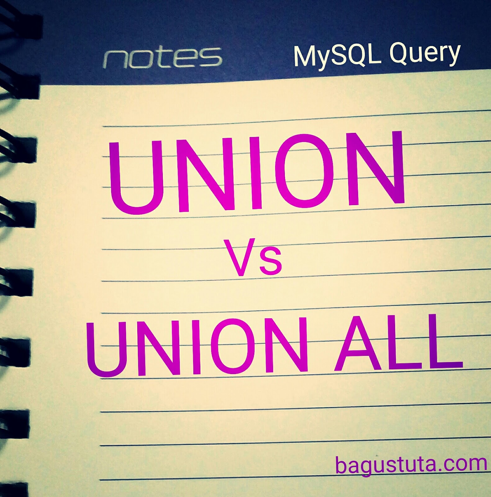 MySQL QUERY, Difference Between UNION VS UNION ALL