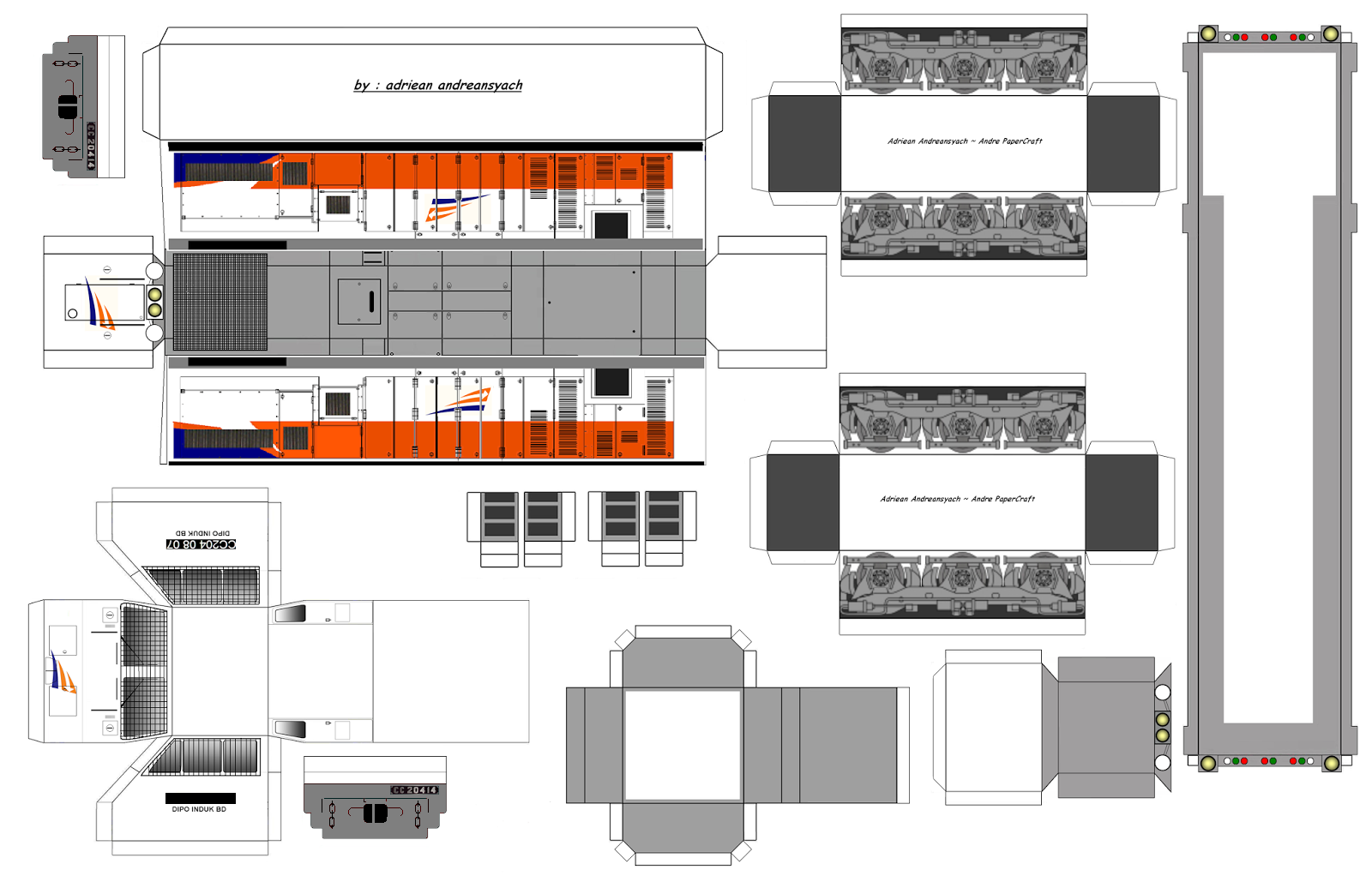 Beberapa Pola Papercraft Lokomotif dan Hasilnya