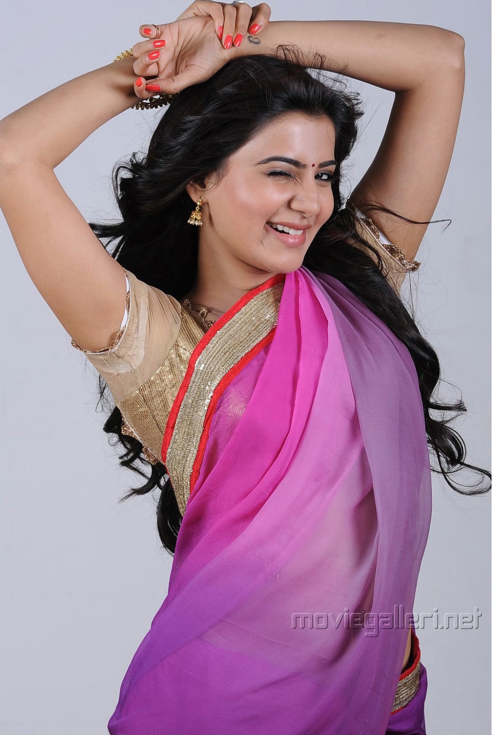 Actress Samantha Photoshoot Stills in Violet Saree | Great Actress ...
