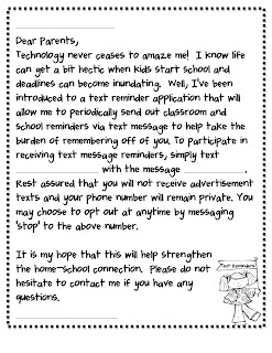 Forever in Kinder: Remind 101 Parent Letter